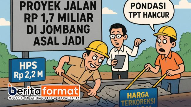 Diduga Main Mata, Proyek Jalan Rp 1,7 Miliar di Jombang Asal Jadi ...